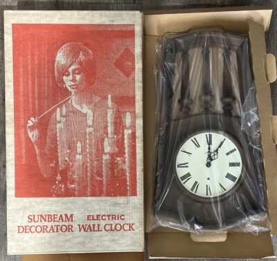 Vintage Sunbeam Electric Decorator Wall Clock NOS New In Box | eBay
