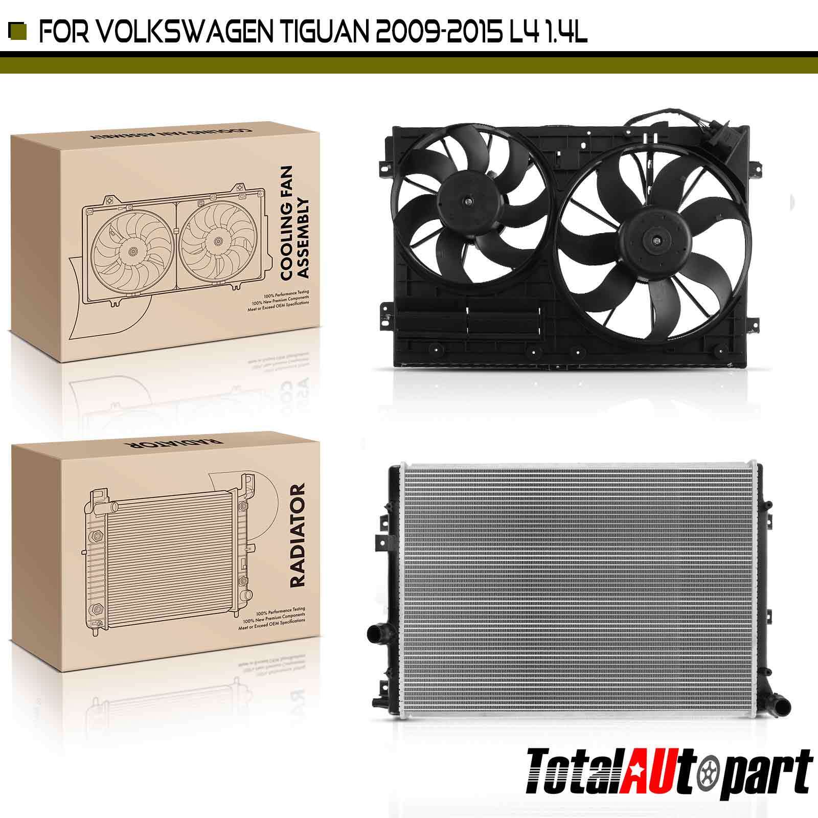 2009-2015 Volkswagen Tiguan L4 2.0L Radiator & Dual Cooling Fan ...