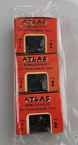 3 pkg Atlas 1/4" No 2 Tacks sterilized blue cut upholsterers tacks | eBay