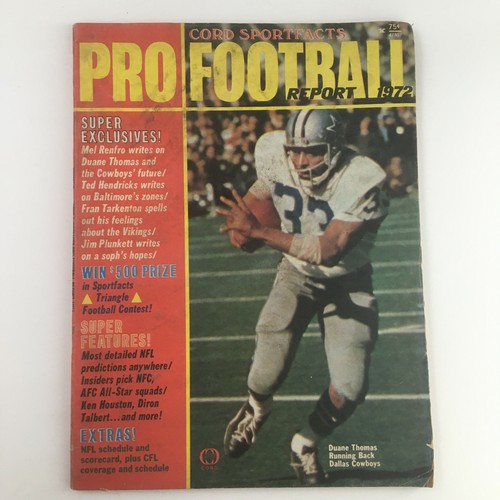 Pro Football Magazine 1972 Dallas Cowboys' Duane Thomas Running Back No ...