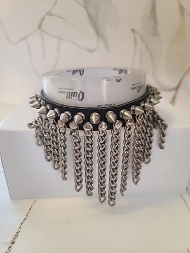Leather Spiked & Chains Leather Choker Snap Gothic Punk Spiked ...