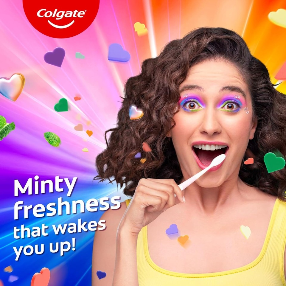 Colgate MaxFresh Rainbow Fresh Gel Toothpaste Heart Shape Cool Crystal ...