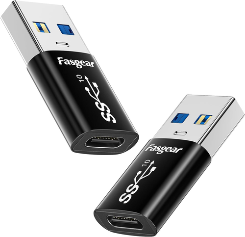 USB C to USB Adapters 2-Pack, Double Sided 10Gbps Data Sync & 3A Fast ...