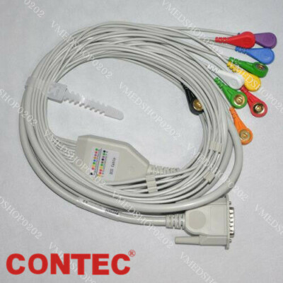 ECG EKG Cable 12 lead wire Gilding Snap DB15 For ECG100G/300G ...