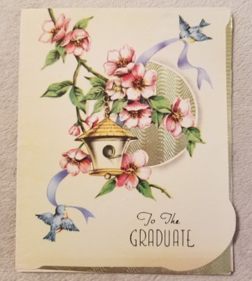 Vintage Graduation Greeting Card Graduate Collectible Blue Birds ...