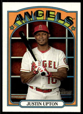 2021 Topps Heritage 195 Justin Upton Los Angeles Angels Baseball Card ...