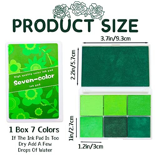 7 Colors Washable Ink Pad in Large and Small Sizes for Stamp, Finger ...