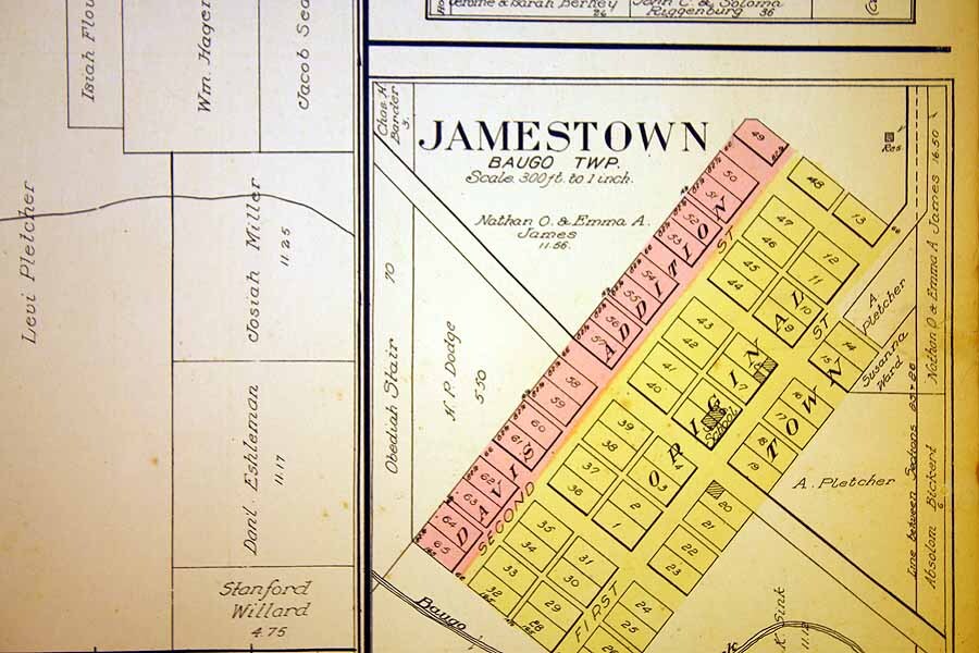 Town of Wakarusa 1915 Plat Map Elkhart County Indiana Foraker Locke ...