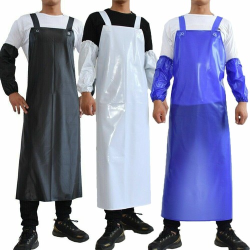 PVC Waterproof Apron Oversleeve Heavy Duty Oilproof Cooking Butcher ...