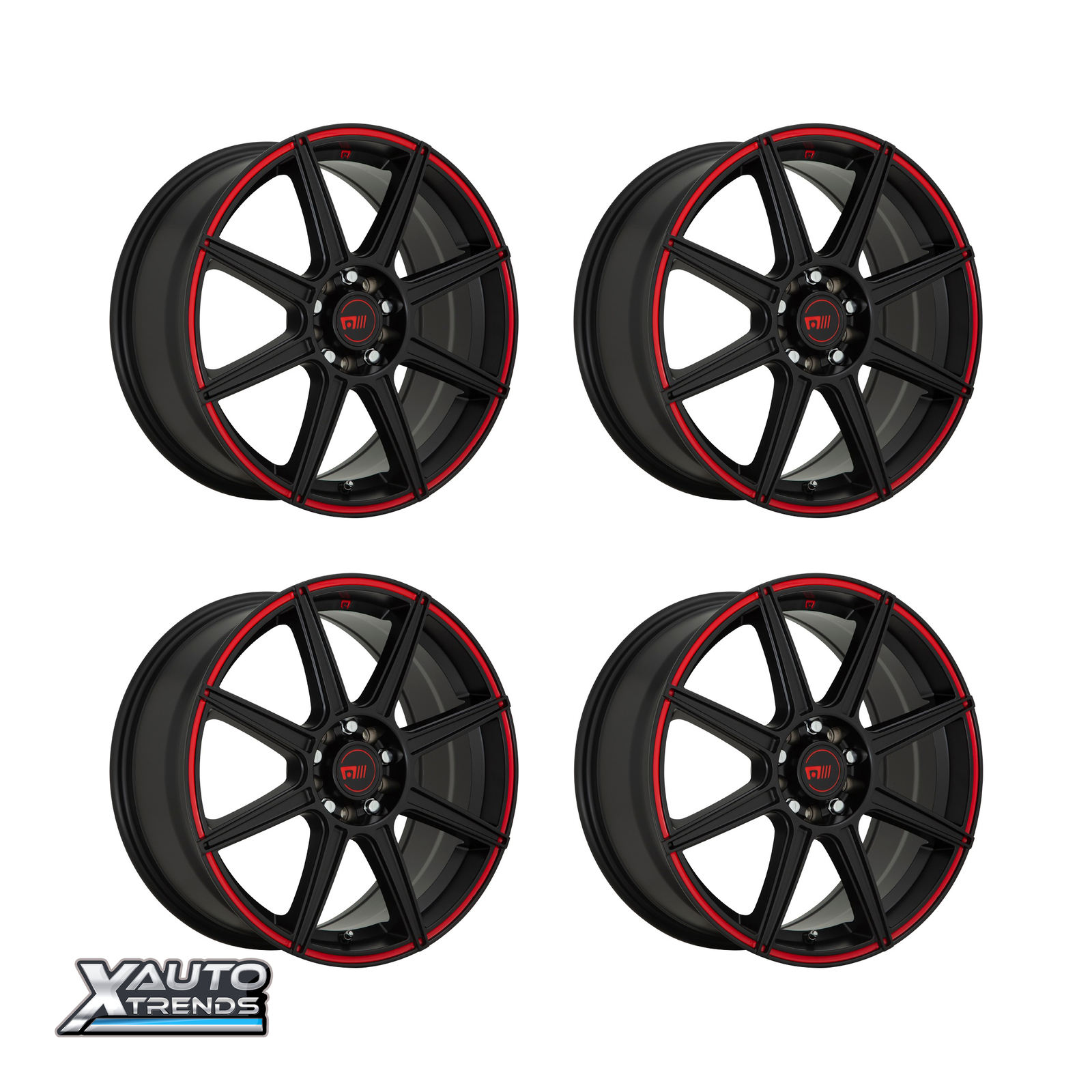 Motegi MR142 Cs8 Satin Black With Red Stripe 17X7 5X114.3/5X120 40mm ...