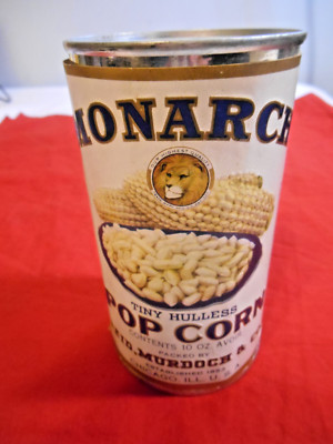 Vintage Monarch POP CORN Tin Can Popping Corn Sealed Full Unopened | eBay