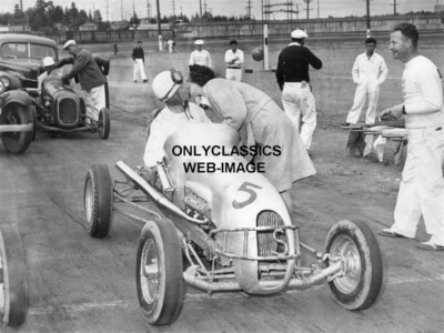 50s Stocky Stockwell MIDGET RACE CAR "THE KISS" AUTO RACING PHOTO INDY ...