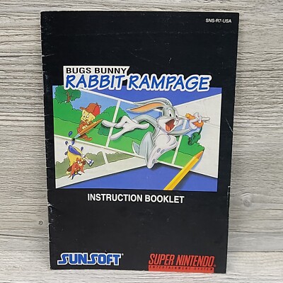 Bugs Bunny Rabbit Rampage SNES Super Nintendo Instruction Booklet ...