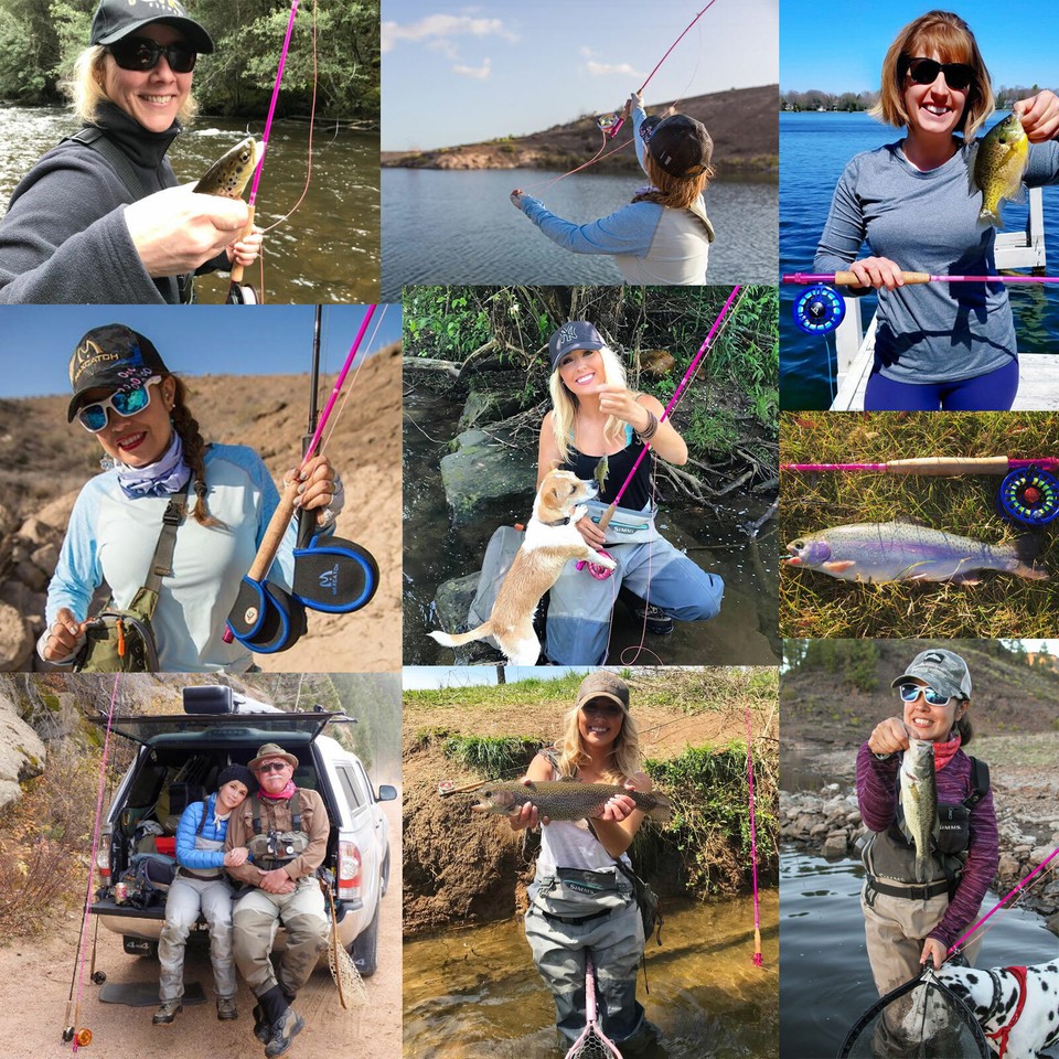 Maxcatch 2wt 5wt Women's Elegant Pink Fly Fishing Rod Combo, Fly Reel ...