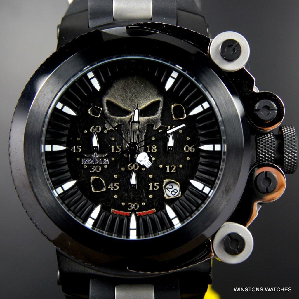 Invicta Marvel Coalition Forces Trigger Punisher Black 56mm Limited Ed ...