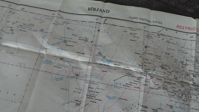 SILK MAP ALTE FLIEGERLANDKARTE IRAN ORTE KERMAN UND BIRJAND WAR OFFICE ...