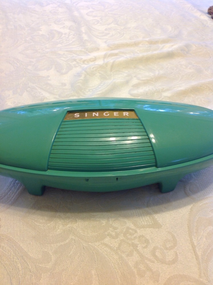 Singer Sewing Machine Buttonholer in Teal Blue Art Deco Box | eBay