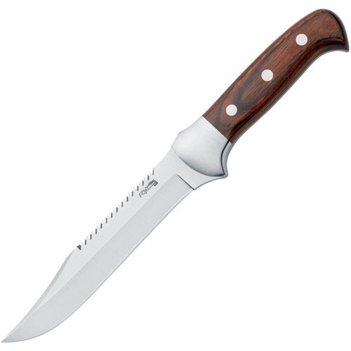 Fox Forest Fixed Knife 440C Steel Full Tang Blade Brown Pakkawood ...