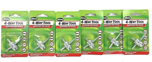 6 Pack of SLIME 4-Way Tools for Tire Valves Removes Core/Re-Taps ...
