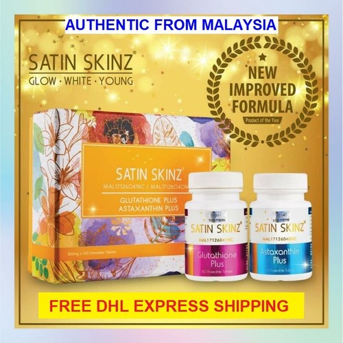 Satin Skinz Duo Gluta Tabs Improved 5X Skin Whitening Anti-Aging Free ...