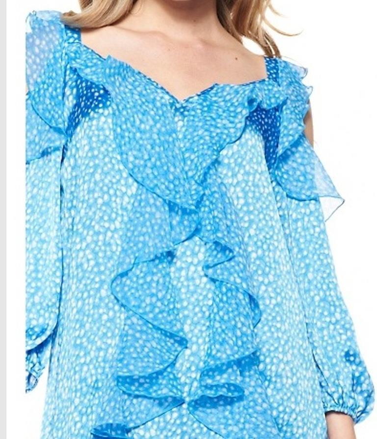 Women's Occasion Cocktail Dinner evening party Ruffle Blouse top tunic ...