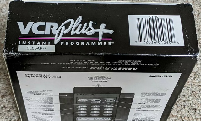VCR Plus Instant Programmer Gemstar Geo 5 AJ 8 722036010609 Model VIP ...