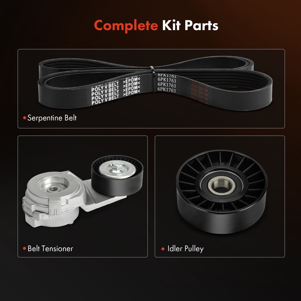 3Pcs Serpentine Belt Drive Component Kit for Chrysler Town & Country ...