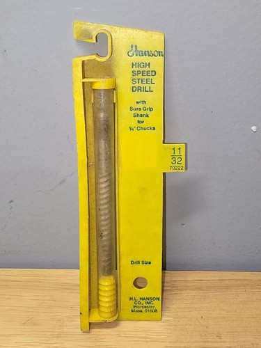 Hanson High Speed Steel Drill #70222 11/32" Made in USA - New Old Stock ...