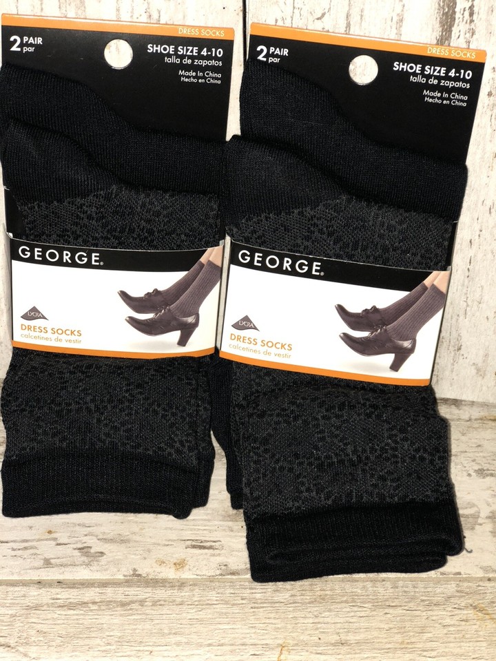 NWT 8 prs Women’s Casual Dress George Socks Lightweight Black | eBay
