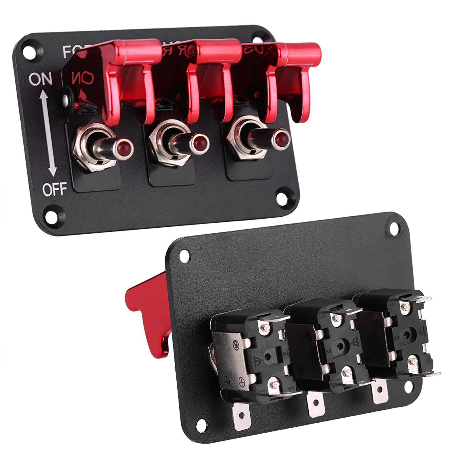 12V 3 Group Toggle Switch Panel Red For Racing Car | eBay