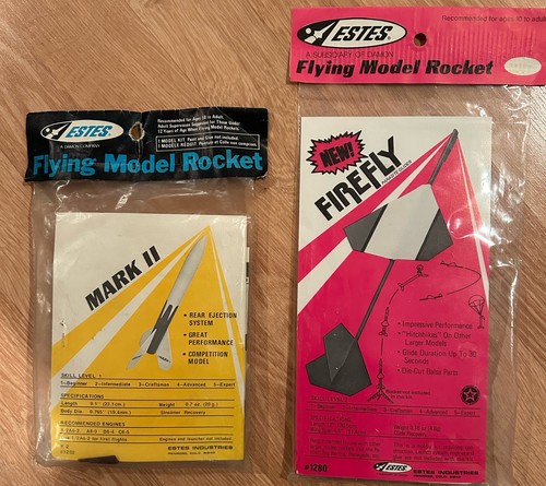 Estes Vintage OOP Model Rocket Kits - Mark II #1202 and Firefly #1280 ...