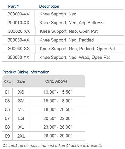 300000-01 Neoprene Knee Support, X Small 813824015637| eBay