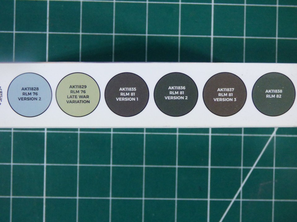 AK 3RD GEN ACRYLIC PAINT SET AK11718 WW2 LUFTWAFFE LATE WAR 6 17ML ...