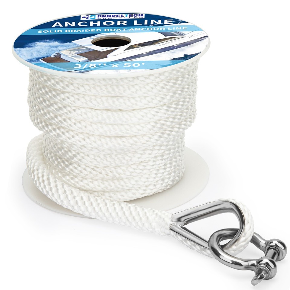 Anchor Rope Braided Anchor Line 3/8Inch 50 FT Premium Solid Braid MFP ...