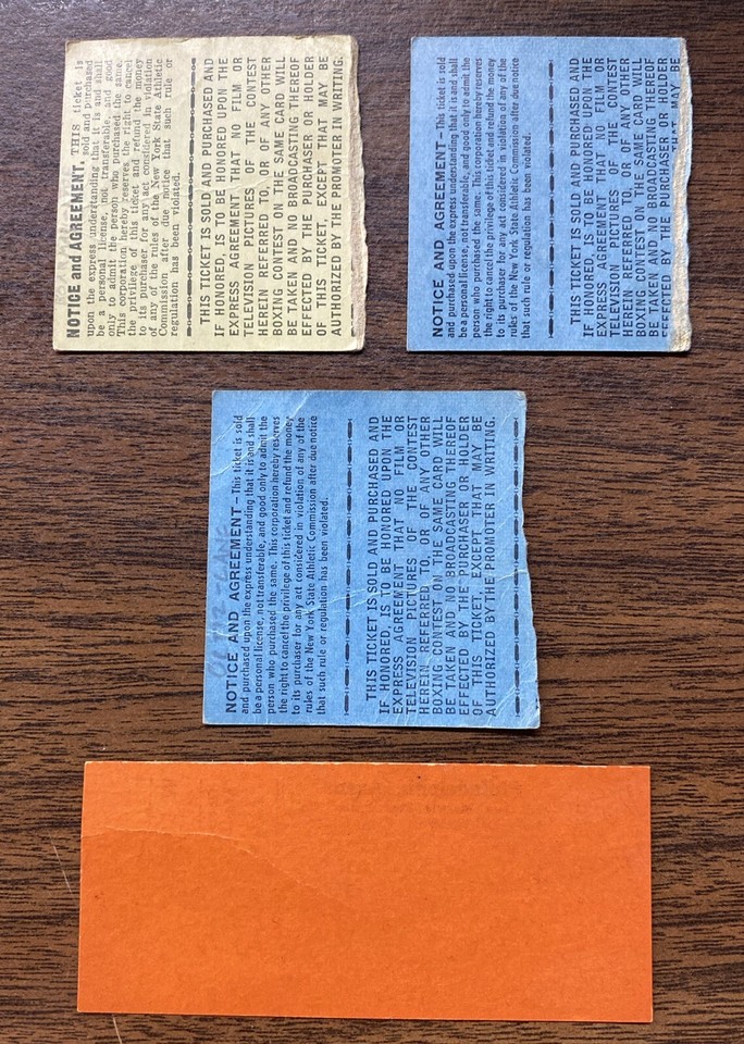 RARE Vintage 1958-67 Boxing Ticket Stub Lot Madison Square Garden ...