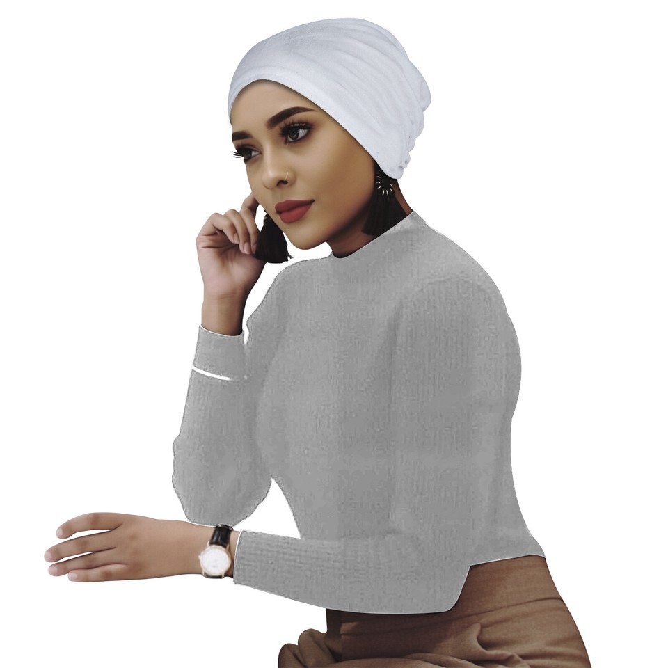 Muslim Women Hijab Velvet Hat Turban Chemo Cap Islamic Beanie Headband ...