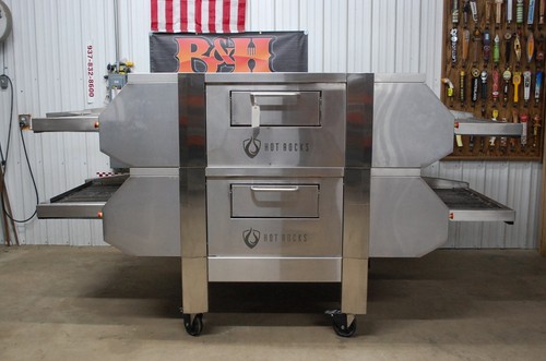 Hot Rocks HR-70-33 Natural Gas Double Stack Deck Stone Conveyor Pizza ...