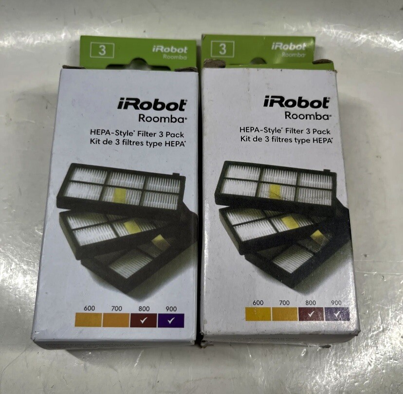 (2) 3-Pack HEPA Style Filter iRobot Roomba 800 and 900 Series NIB (#2 3 ...