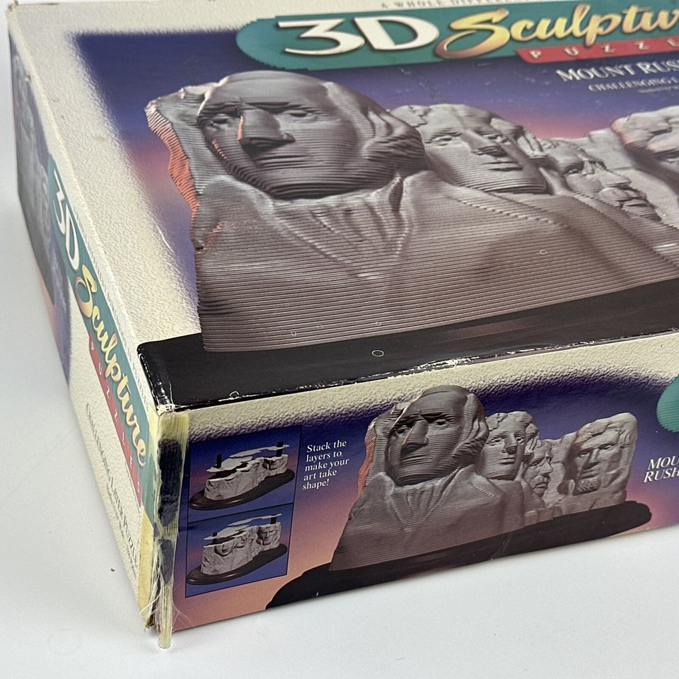 3D Sculpture Puzzles Mount Rushmore Challenging Layer Puzzle 1998 EUC ...