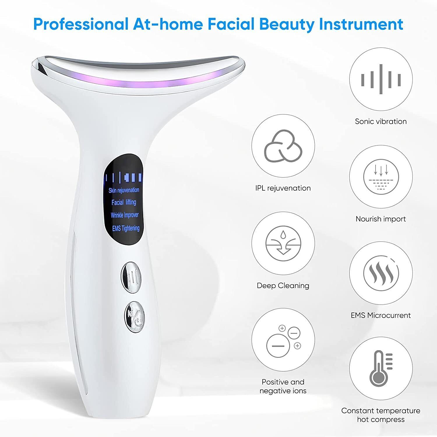 LED Microcurrent Facial Skin Tightening Lifting Device Face Neck Beauty ...