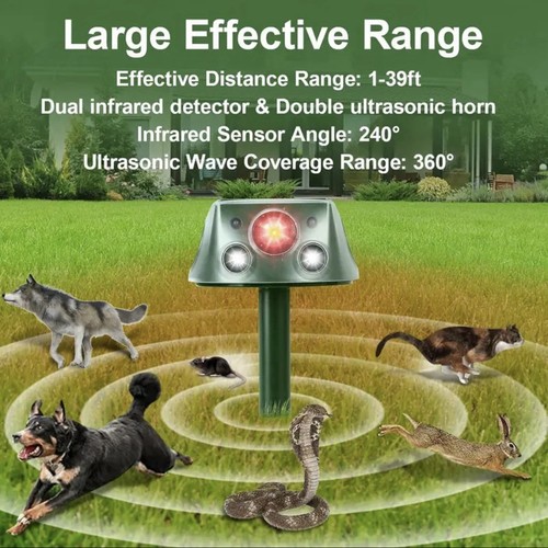 Solar Animal Repeller Outdoor – Motion Sensor Pest Deterrent for Garden ...