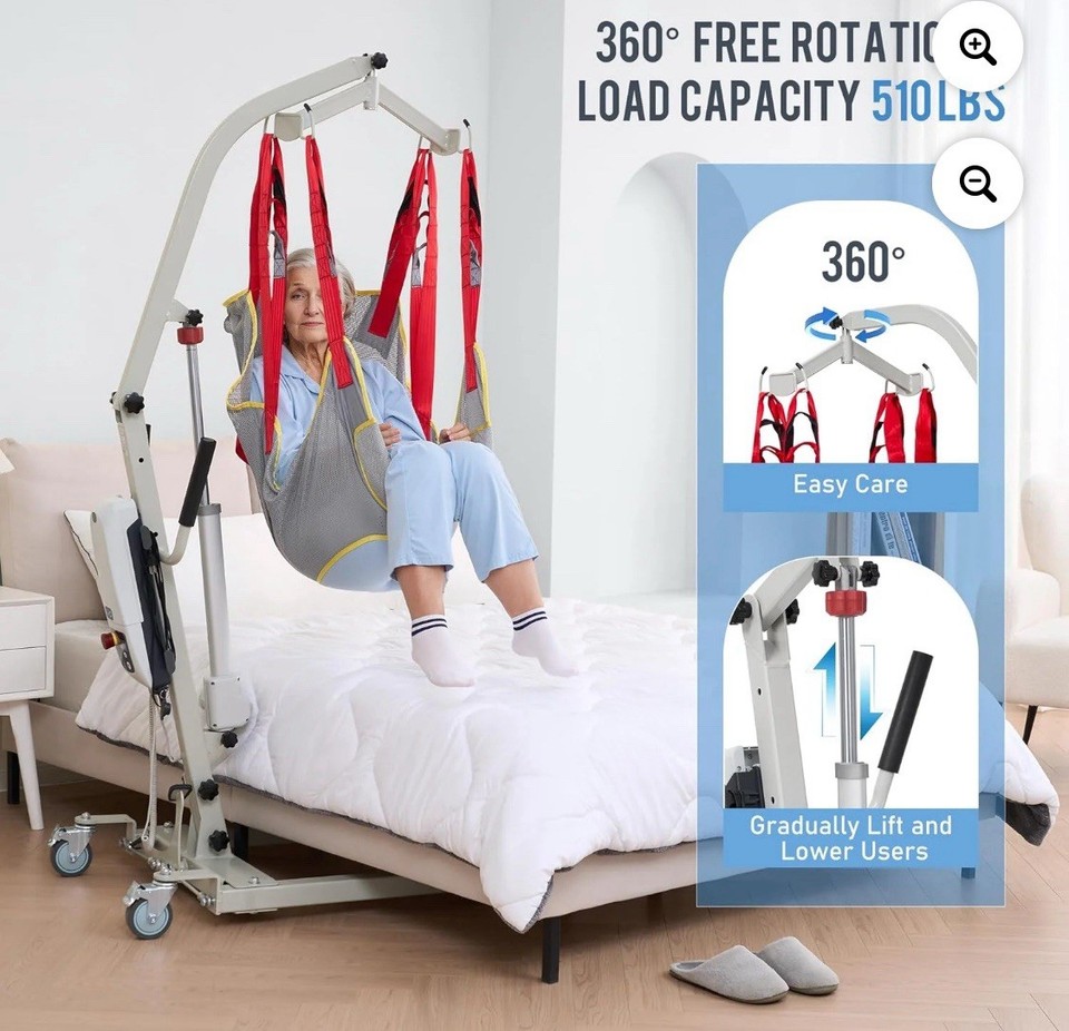 Electric Foldable Patient Lift Patient Transfer for Home510 lb Weight ...