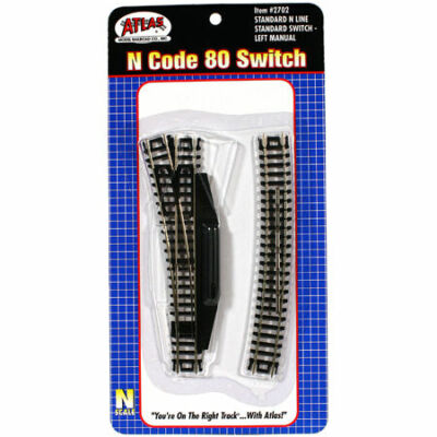 Atlas 2702 N-Scale Code 80 Left Manual Standard Switch/Turnout Nickel ...