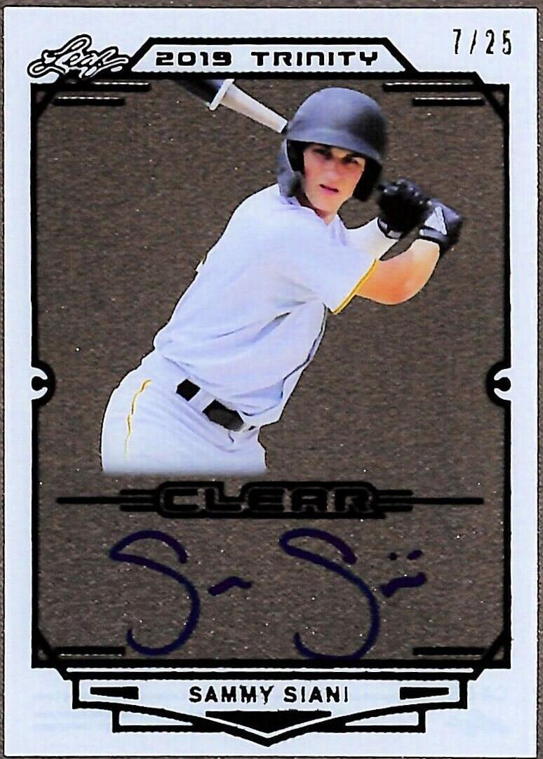 2019 Leaf Trinity - Clear Autographs Sammy Siani #CA-SS1 Green /25 (AU ...