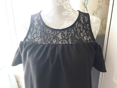 Older girls pretty black gypsy style lace Lipsy top. Age 14 years ...