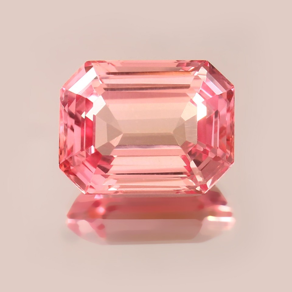 Natural Ceylon Padparadscha Sapphire Loose Radiant Cut Gemstone 18 Ct ...