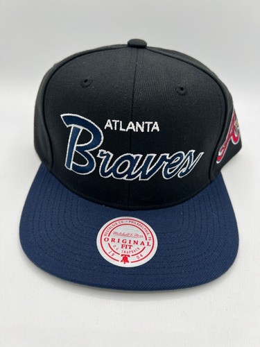 NWT Atlanta Braves Retro Script MLB Baseball Authentic Snapback Hat Cap ...
