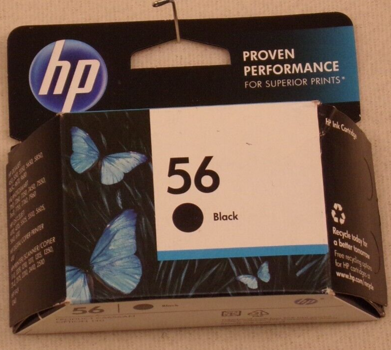 HP 56 Original Ink Cartridge C6656AN#140 Black Expired New Old Stock ...