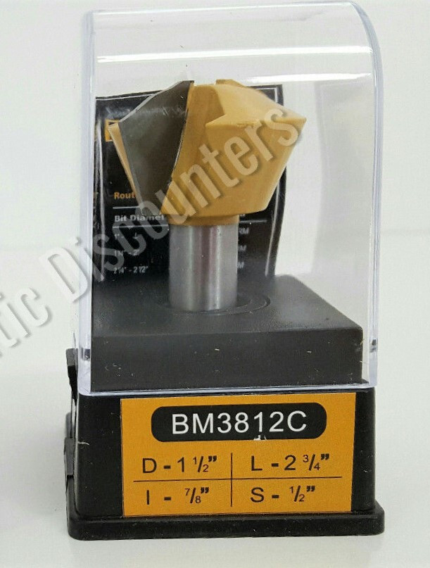 Sommerfeld BM3812C Bird's Mouth Joint Router Bit 1/2" Shank, 22.5 ...