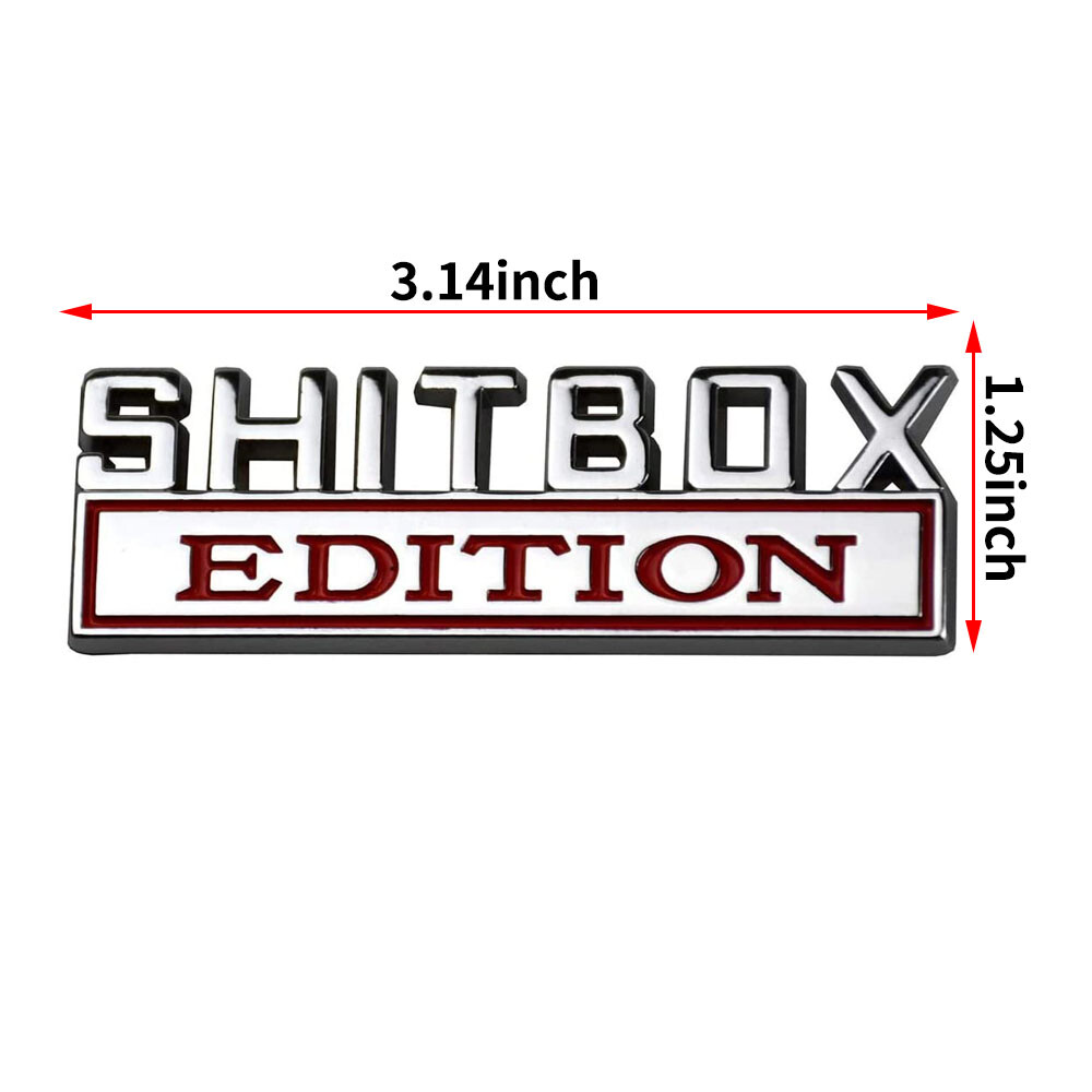 2X 3D SHITBOX EDITION Emblem Decal Badge Stickers for GM GMC Chevy Car ...